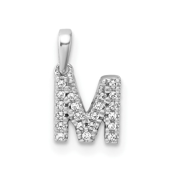 LaneMax | Jewelry | 4k White Gold Diamond Letter M Initial With Bail ...